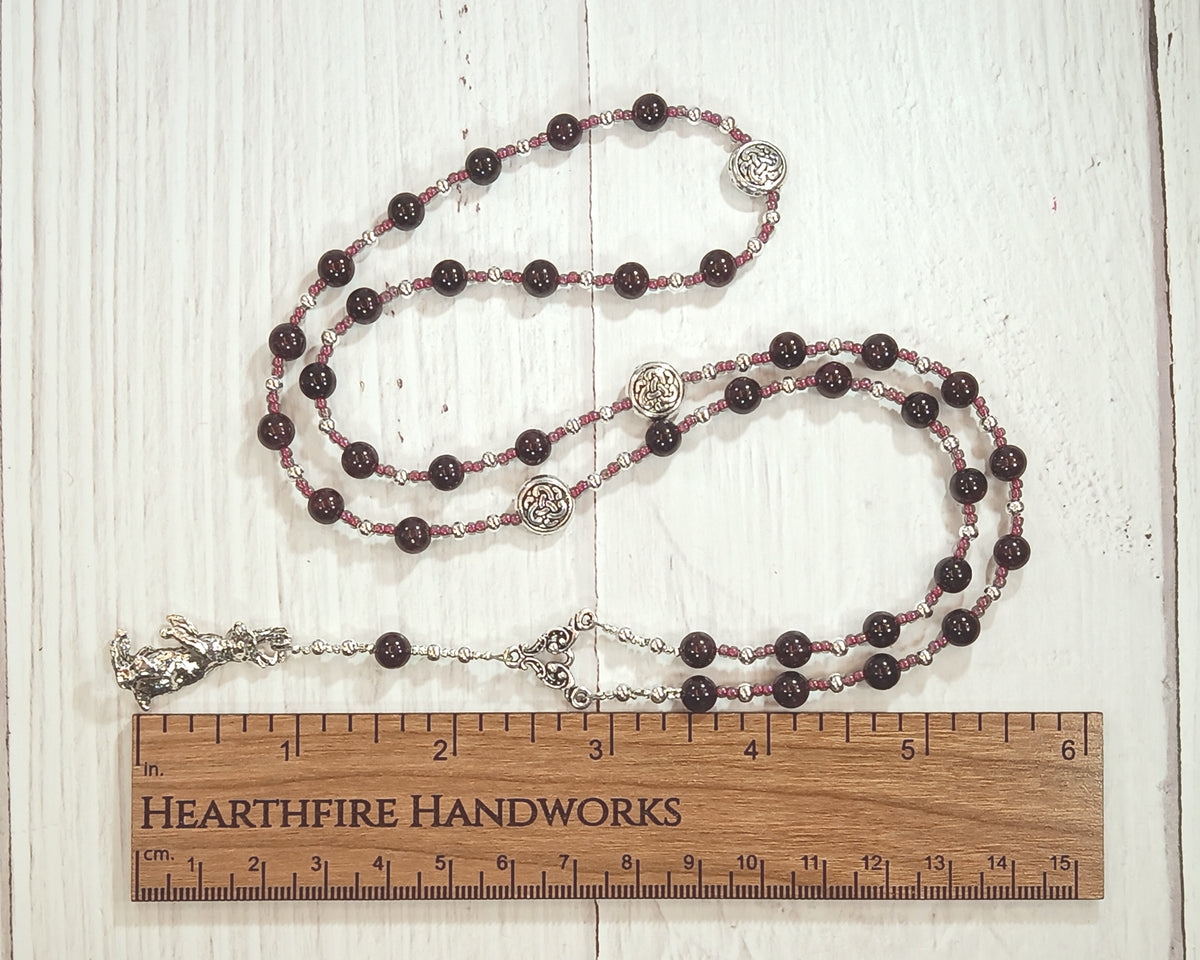 Andraste Prayer Bead Necklace in Garnet: British Celtic Goddess of Bat ...
