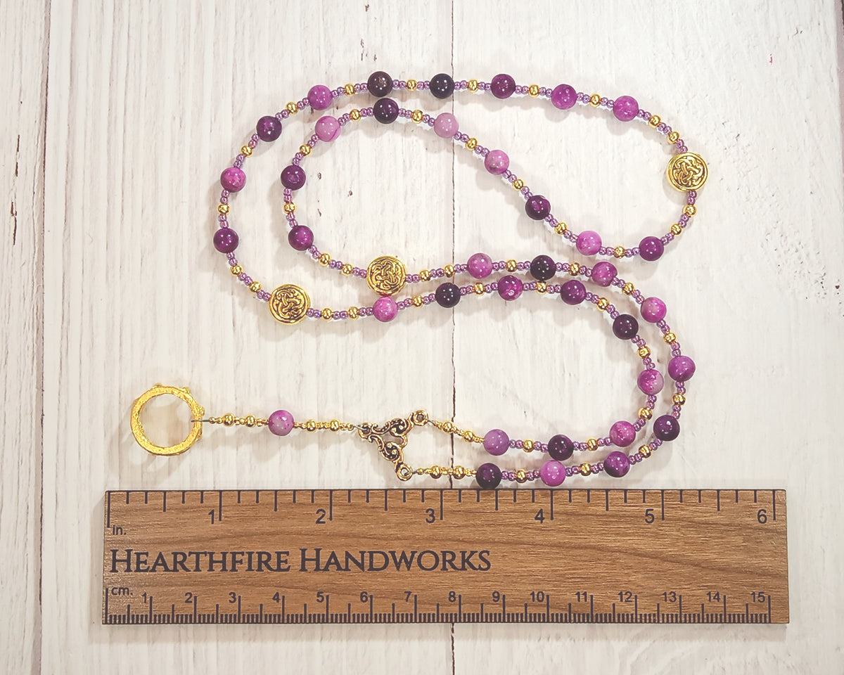 Medb (Maeve) Prayer Bead Necklace in Purple Jasper: Irish Celtic Godde ...
