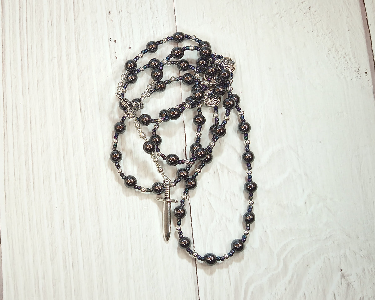 Ares Prayer Bead Necklace in Hematite: Greek God of War, Battle, Coura ...