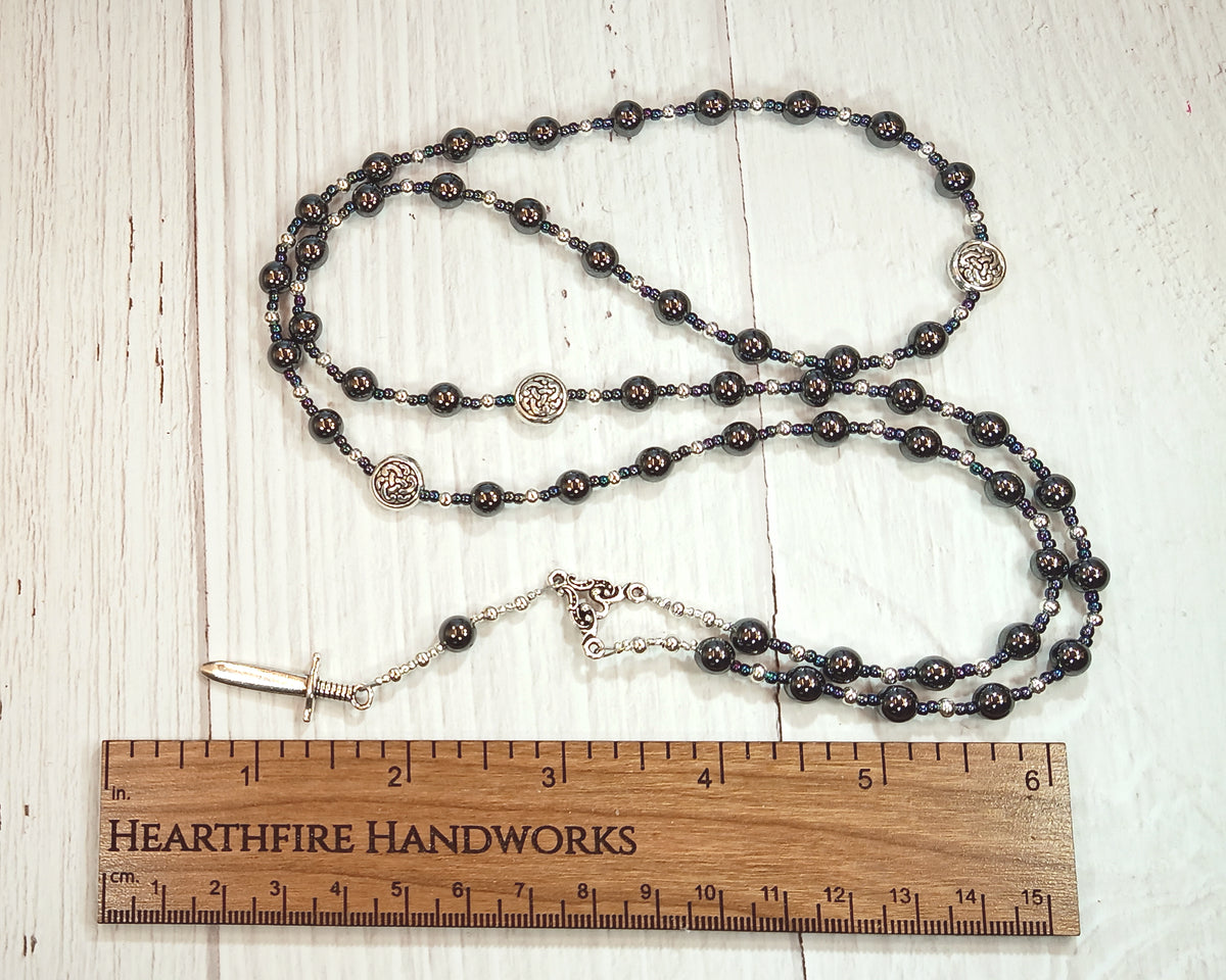 Ares Prayer Bead Necklace in Hematite: Greek God of War, Battle, Coura ...