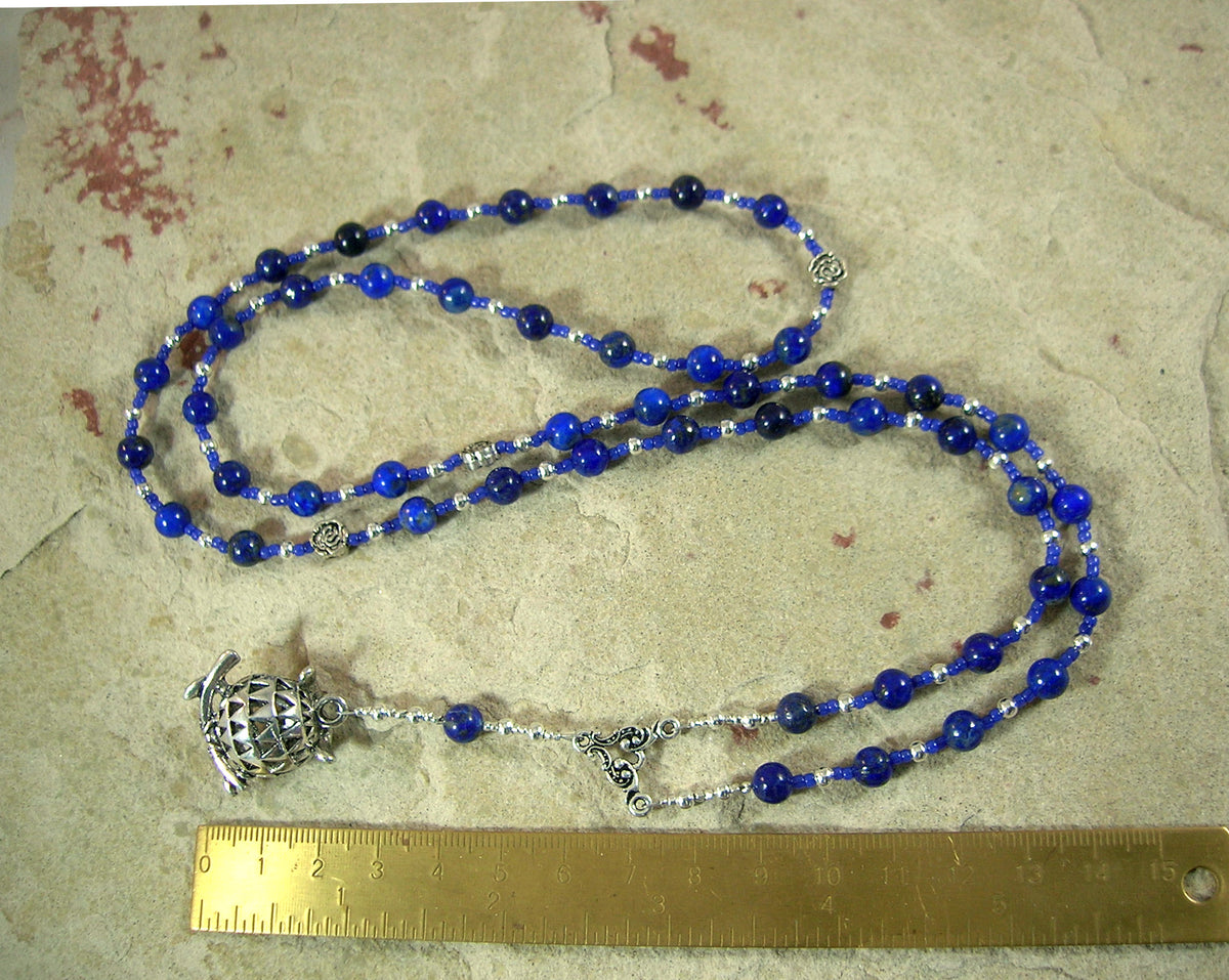Athena Prayer Bead Necklace in Lapis Lazuli: Greek Goddess of Wisdom ...