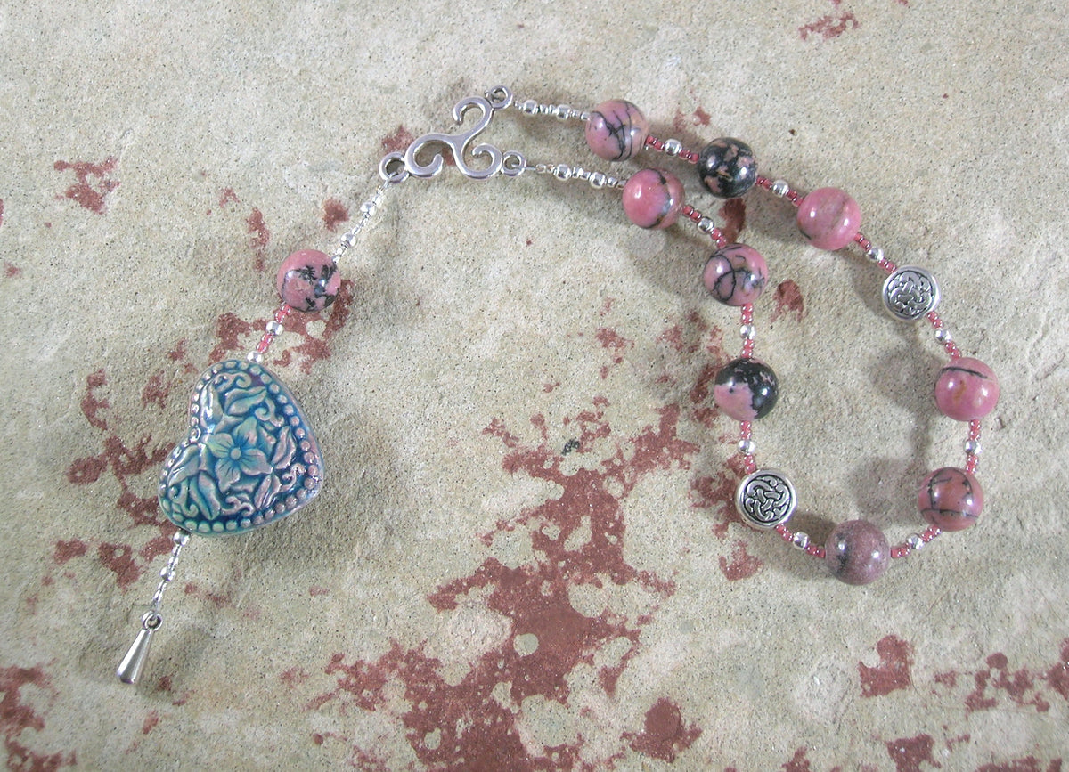 Medb (Maeve) Pocket Prayer Beads in Rhodonite: Irish Celtic Goddess of ...