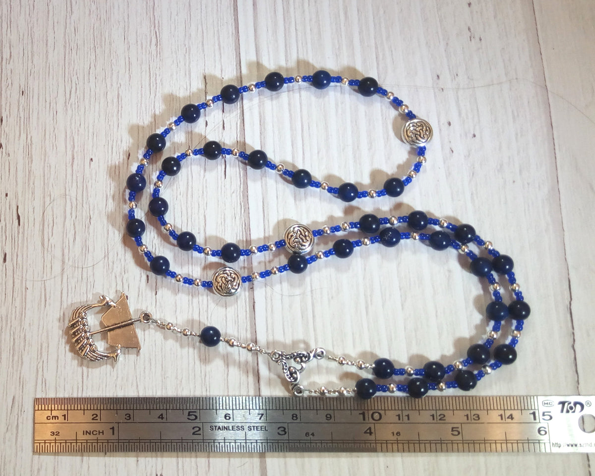 Baldr (Baldur, Balder) Prayer Bead Necklace in Lapis Lazuli: Norse God ...