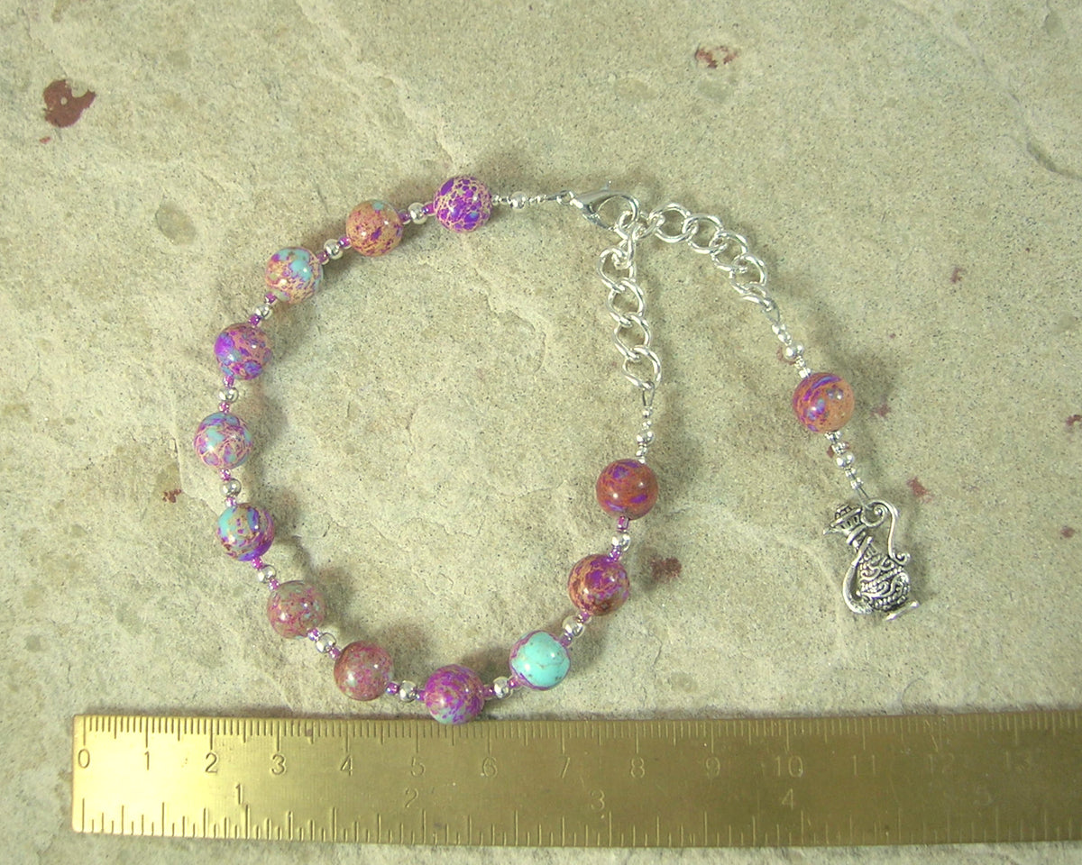 Circe Prayer Bead Bracelet in Purple Imperial Jasper: Greek Goddess of ...