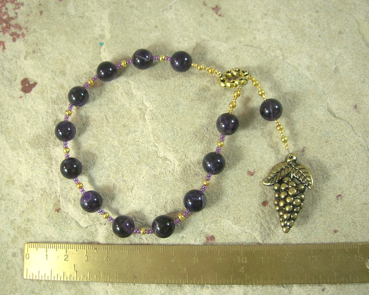 Dionysos (Dionysus, Bacchus) Pocket Prayer Beads in Amethyst: Greek Go ...